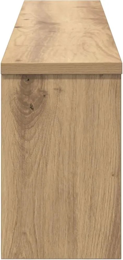 věšák, nástěnný, 5 poliček, háčky, kompozitní dřevo, 26x100x16 cm, dub artisan, Dekorino TK20260022