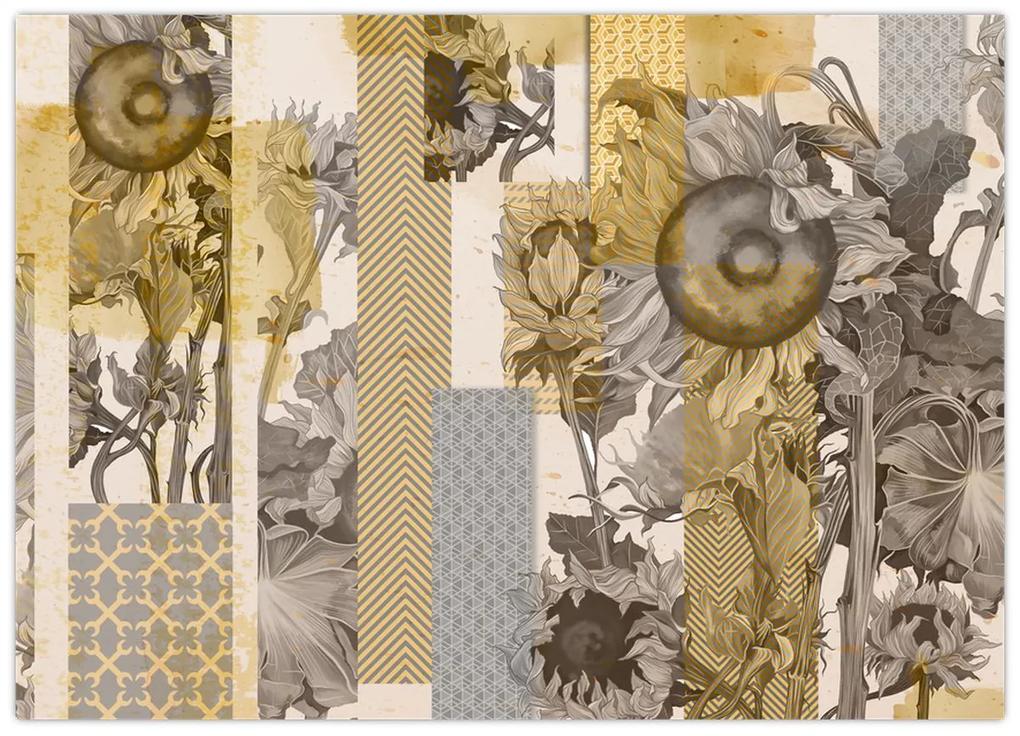 Obraz - Koláž se slunečnicemi (70x50 cm)