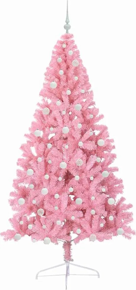 Umělý osvětlený vánoční stromeček Růžová 240 cm PVC 3397105