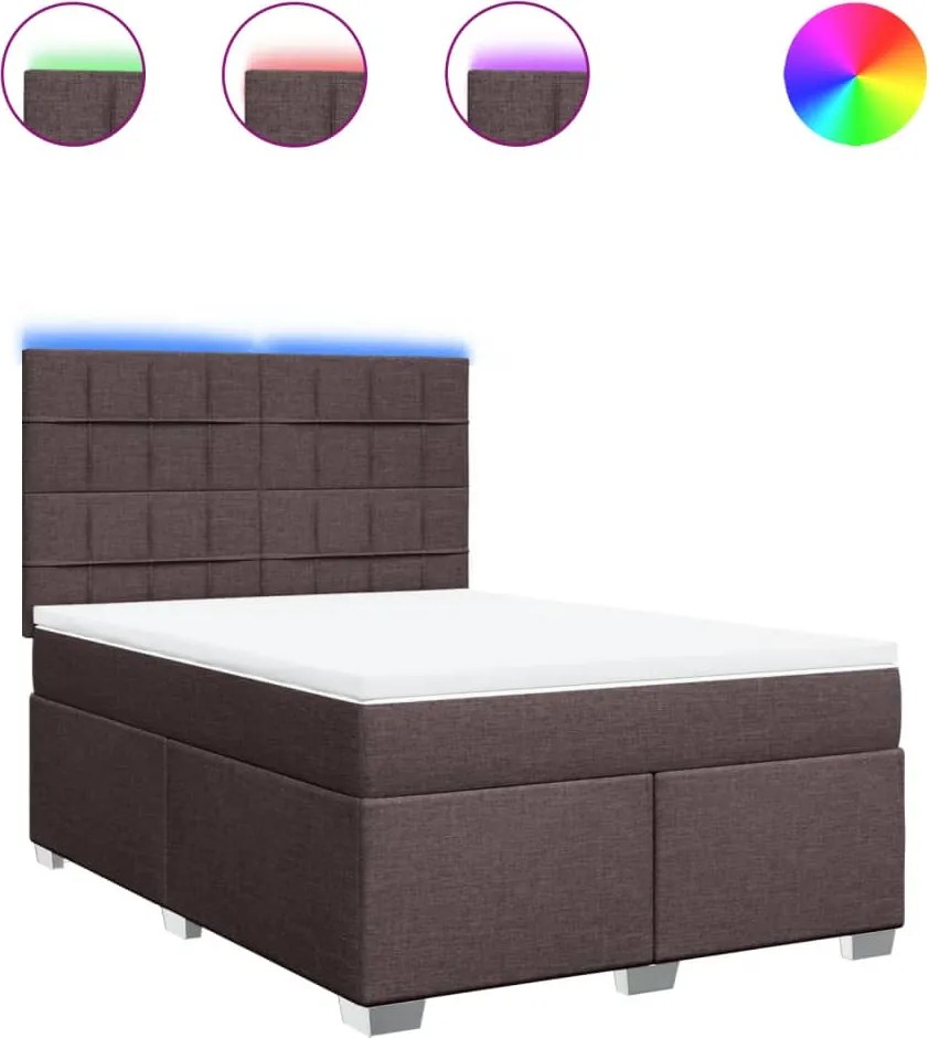 Box spring postel s matrací tmavě hnědá 140x200 cm textil 3292814