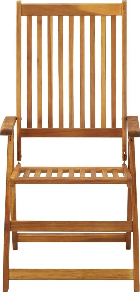 vidaXL Skládací zahradní židle s poduškami 3 ks masivní akáciové dřevo [3064089] Barva: Vzor červená kostka