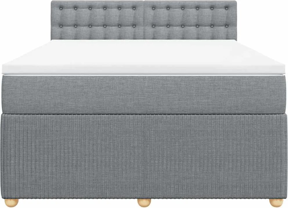 Box spring postel s matrací světle šedá 140 x 190 cm textil 3289765