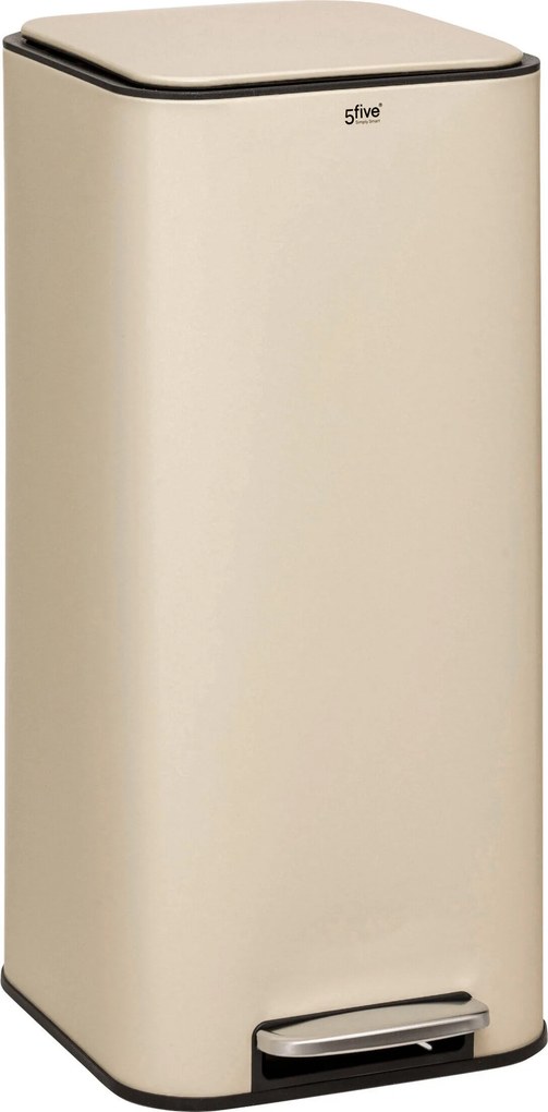 Odpadkový koš s pedálem DELTA, kovový, 30 l, béžový