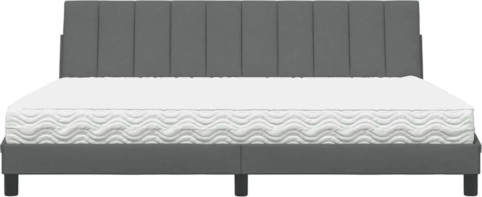 Postel s matrací Hanko tmavě šedá 200 x 200 cm textil 3310553