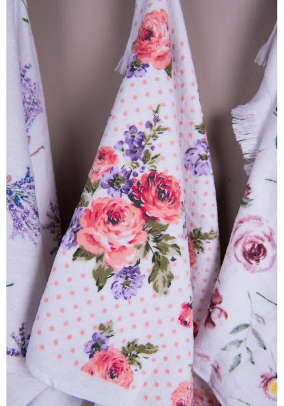 Kuchyňský froté ručník s růžemi Dotty Rose – 40x66 cm
