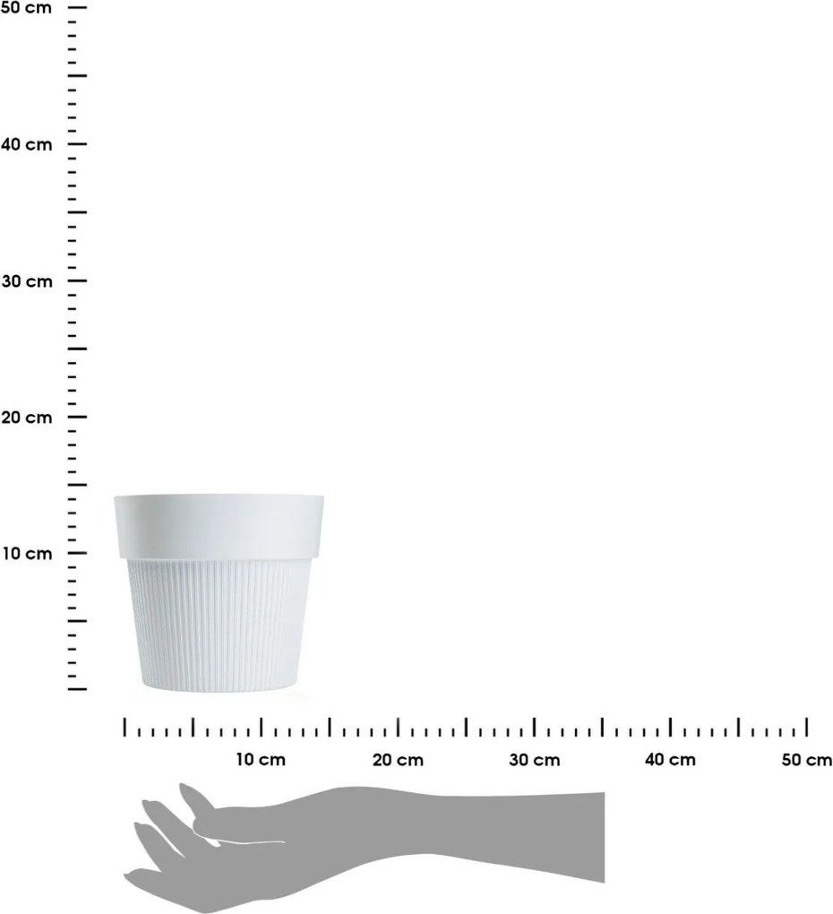 Květináč SILVA LINE 13,8x16 cm bílý