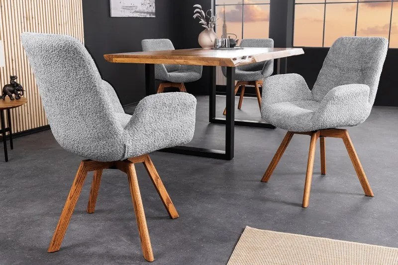Designová otočná židle Yanisin šedá