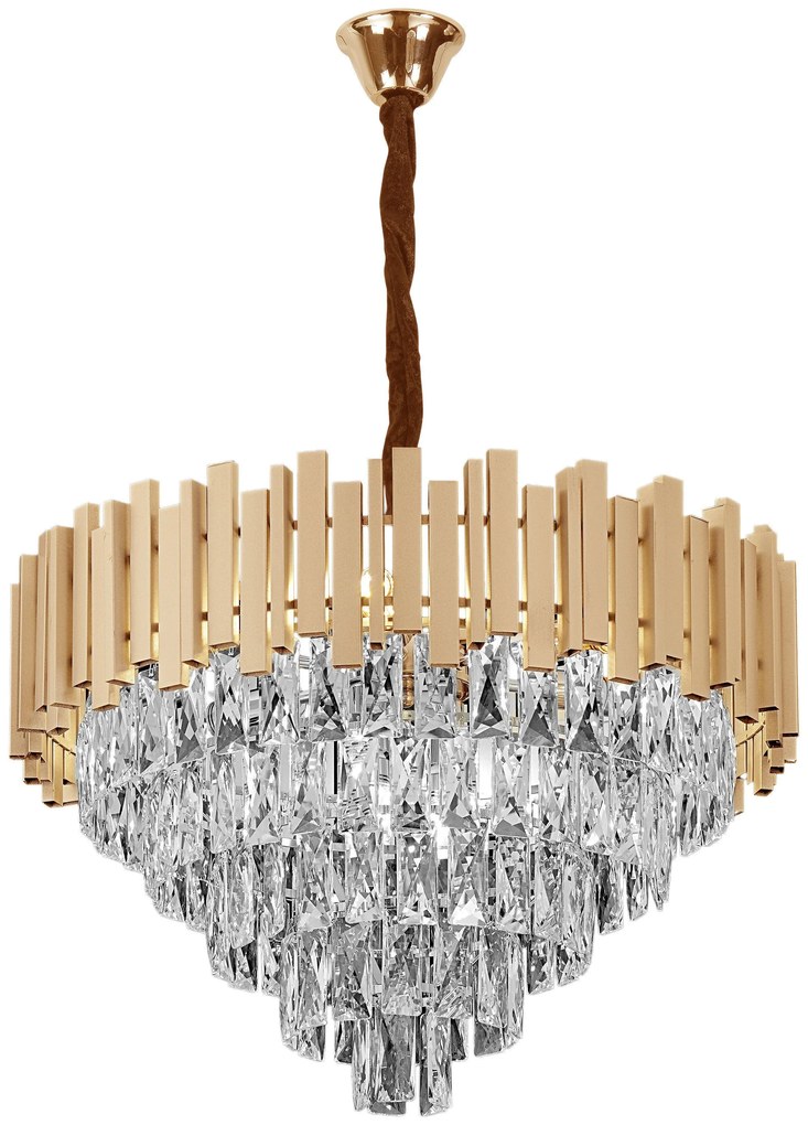 Toolight Závěsné LED osvětlení Crystal Modern D6 G053-CP 80CM zlaté