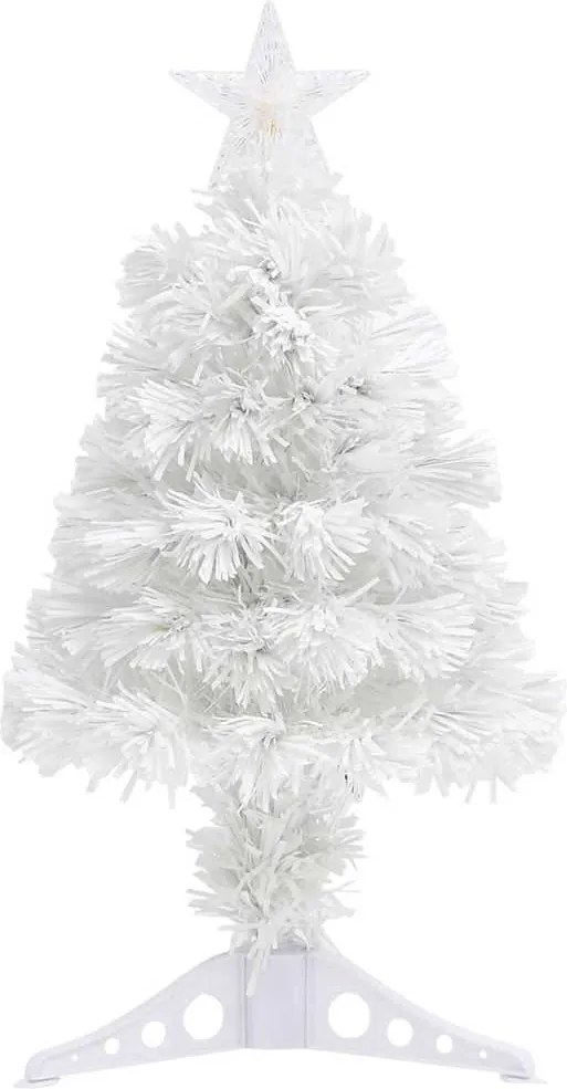 Vánoční stromek s LED osvětlením bílý 64 cm optické vlákno 328448