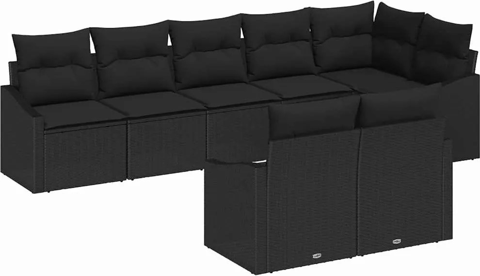 Set pohovek 8 ks Černá polyratan 3346773
