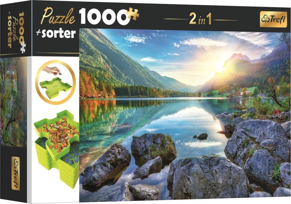 Puzzle trefl puzzle s třídičem 2v1 jezero hintersee, německo 1000 dílků