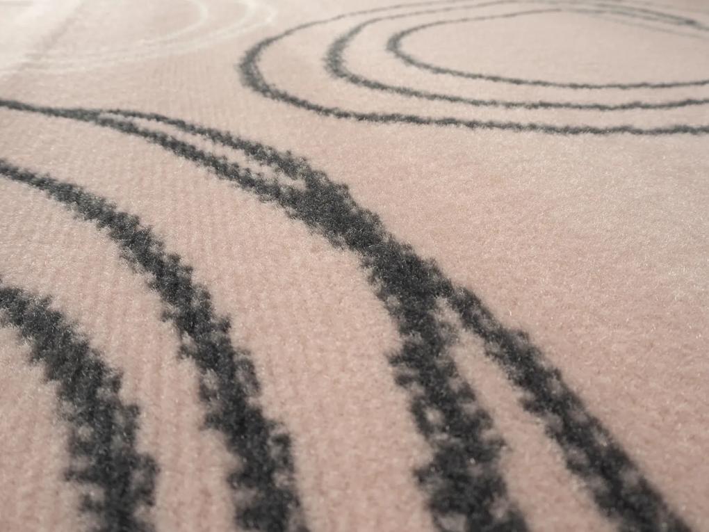 Alfa Carpets Kusový koberec Kruhy powder pink ROZMĚR: 80x150