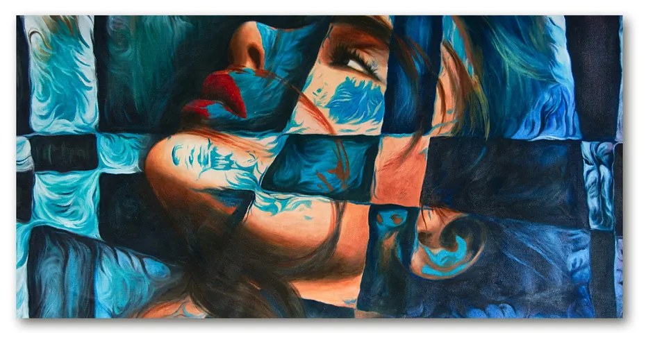 Wallmuralia Foto obraz sklo tvrzené Žena abstrakce 100x50 cm