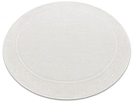 Dywany Luszczow Kusový koberec kulatý TIMO 5979 SISAL venkovní rám bílý Rozměr koberce: 150 cm KRUH