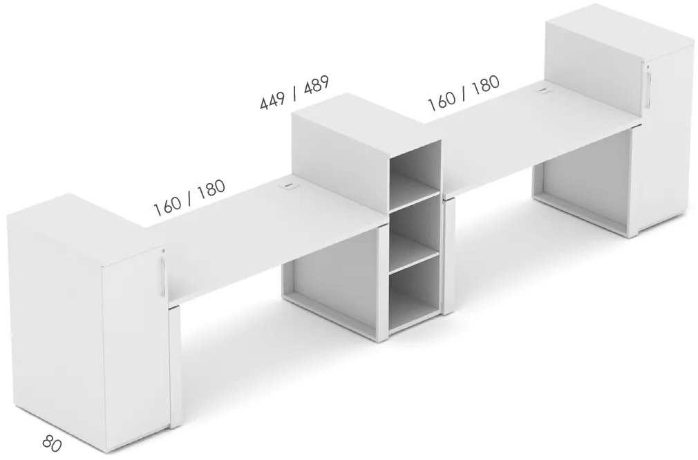 NABYTEK-DESIGNOVY.CZ - DEBZ15O - Kancelářská sestava EPIC Z15 O, volitelná délka stolů 160/180cm, dub/černá