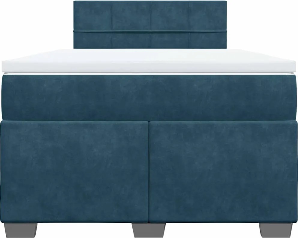 Box spring postel s matrací modrá 120 x 190 cm samet 3288562