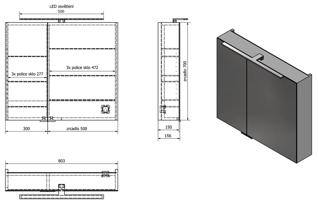 Sapho Sapho, Koupelnový set FILENA 85, bílá, KSET-060