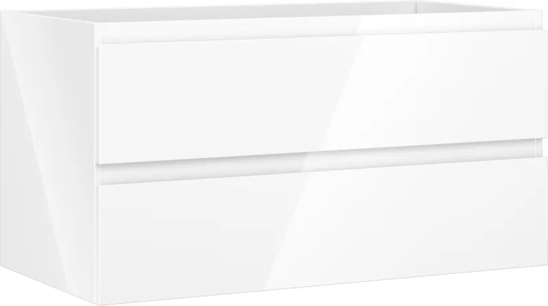 Mexen Orio, koupelnová skříňka 90 cm, 2 zásuvky, bílá lesklá, 91A10-09047-2-BFF00