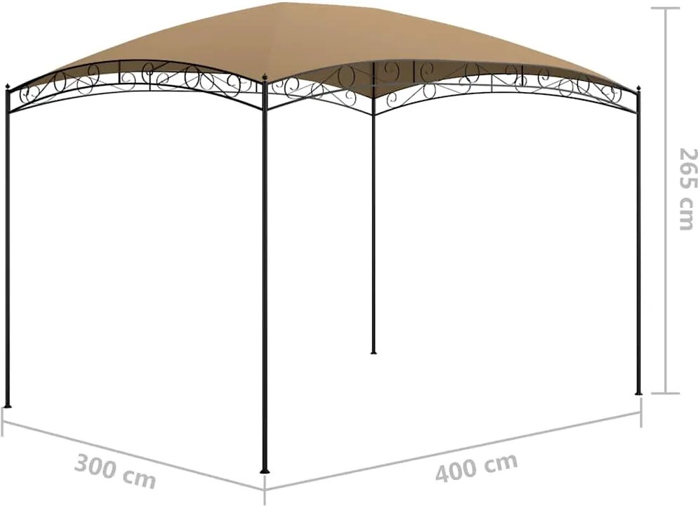 Altán 3 x 4 x 2,65 m taupe 180 g/m² 313910
