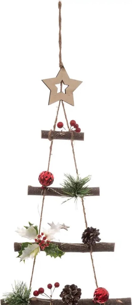 Nástěnný vánoční stromeček z větví, 120 cm