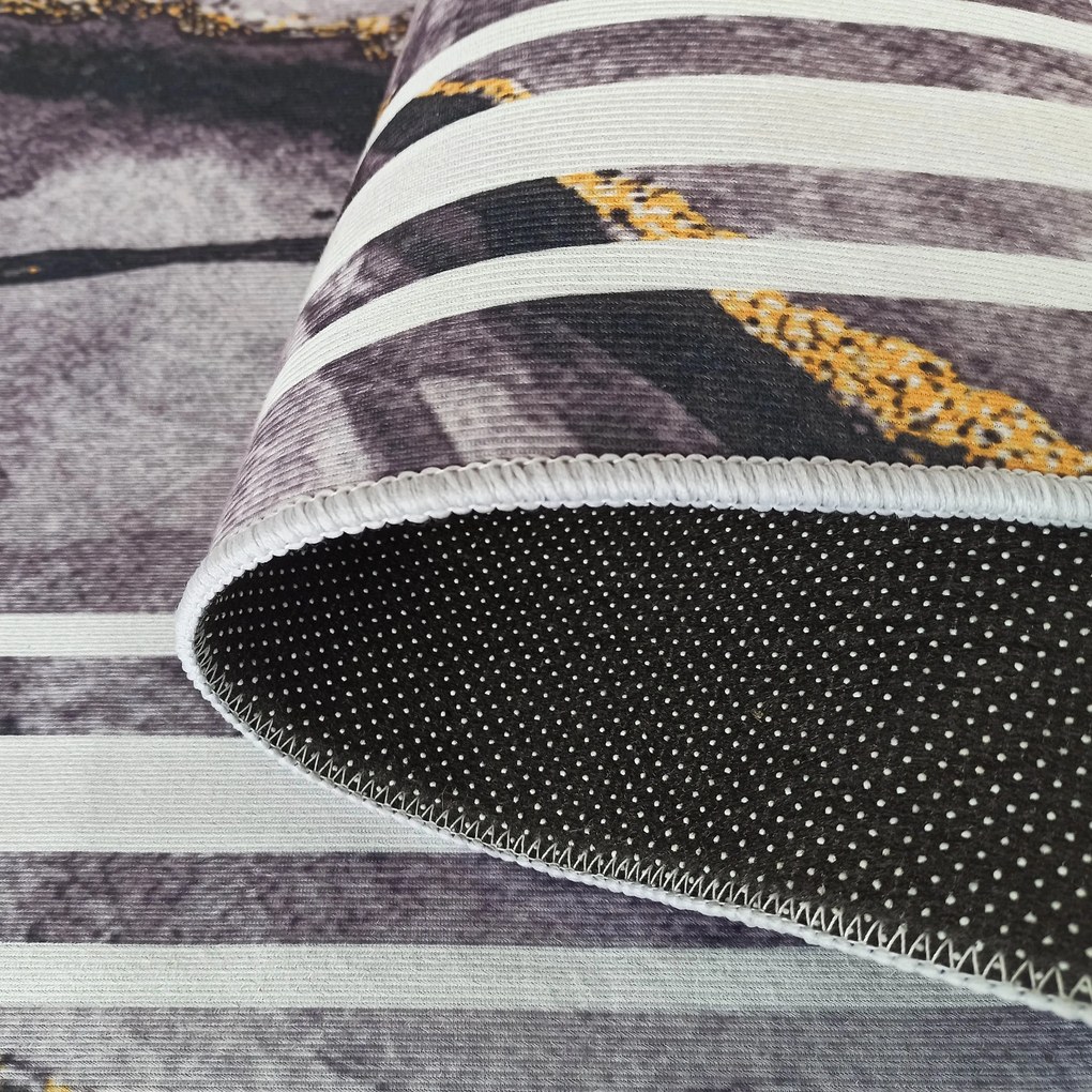 DY Tmavě šedý koberec s mramorovým vzorem Horeca-New 118 Rozměr: 60x100 cm