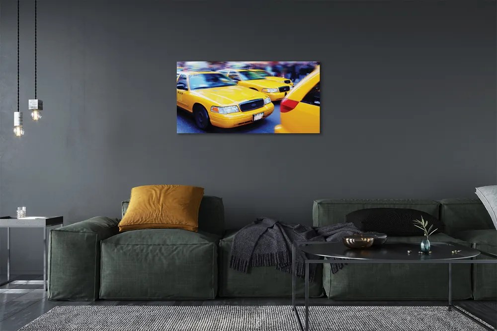 Obrazy na plátně Žlutá taxi City 120x60 cm