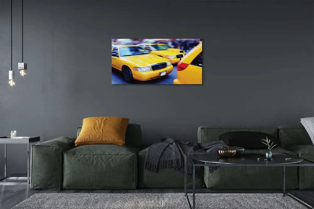Obrazy na plátně Žlutá taxi City 125x50 cm