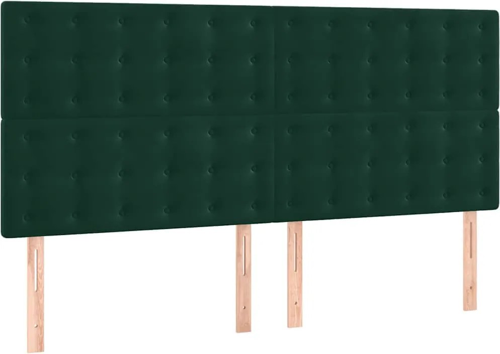 Rám postele bez matrace tmavě zelená 140 x 190 cm samet 3125998