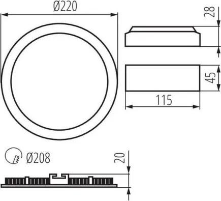 Podhledové LED svítidlo Kanlux ROUNDA V2LED 18W-NW-SR neutrální bílá 28933