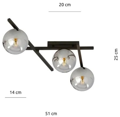 Stropní svítidlo SMART 3xE14/10W/230V černá/šedá