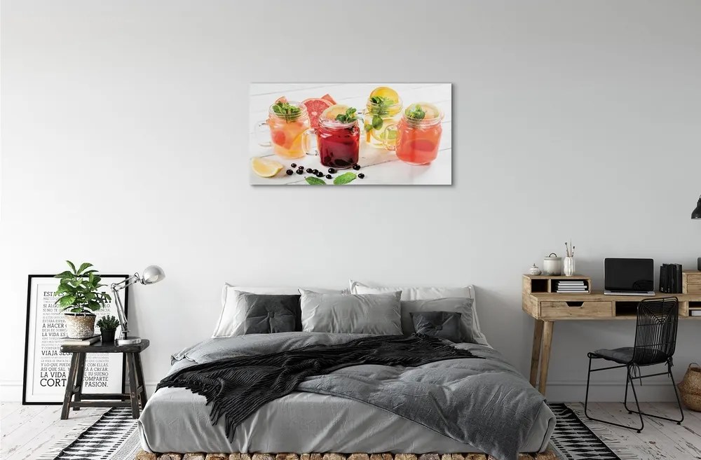 Obraz na skle Koktejly s citrusy 125x50 cm