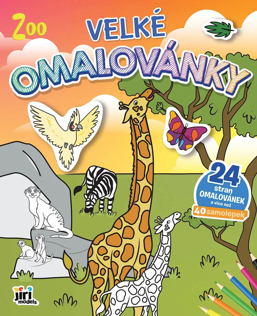 JIRI MODELS Omalovánky velké se samolepkami Zvířátka ZOO 4