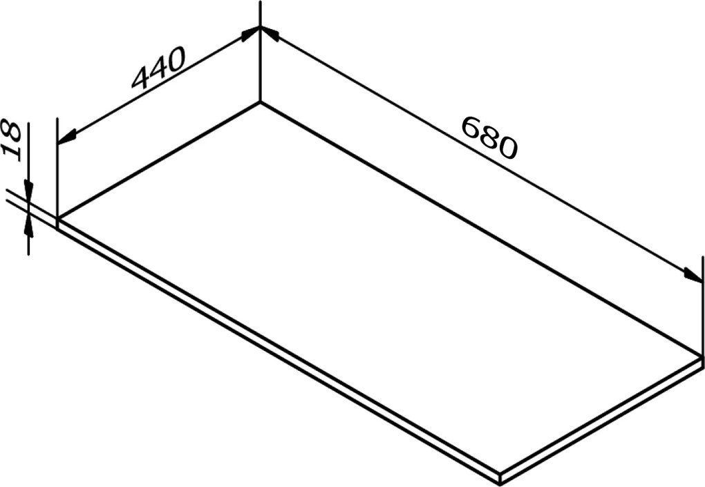 Sapho ODETTA deska DTDL 680 x 18 x 440 mm dub alabama DT068-2222
