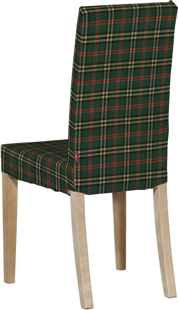 Potah na židli IKEA Harry, krátký barva zelená látka vzorované