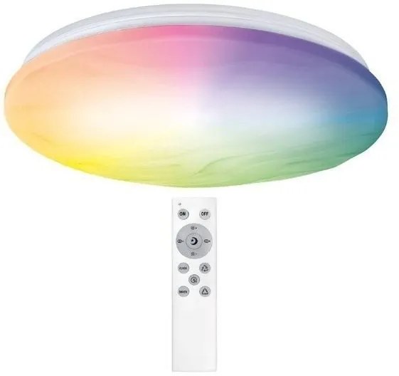 Stropní světlo solight led smart stropní světlo wave, 30w, 2300lm, wifi, rgb + cct, dálkové ovládání