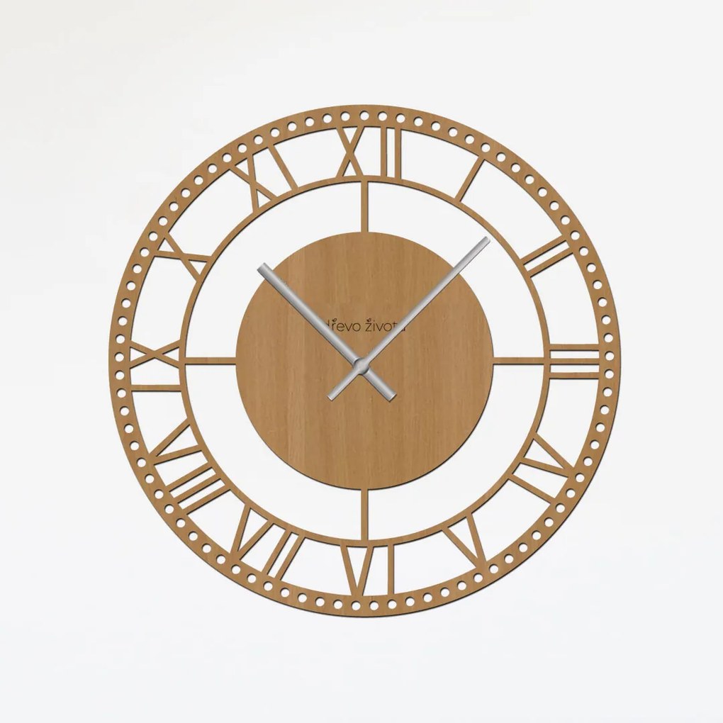dřevo života Nástěnné dřevěné hodiny BIG BANG Zvolte barvu dekoru: Javor, Zvolte velikost hodin (cm): 40x40, Barva ručiček: Černé