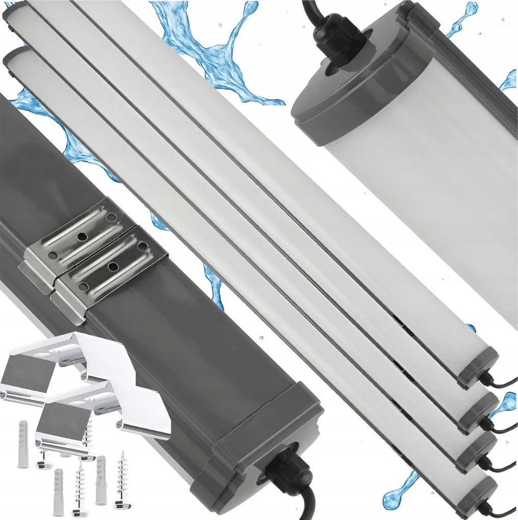 4x LED stropní svítidlo 60W 6600lm 120cm 230v - neutrální bílá