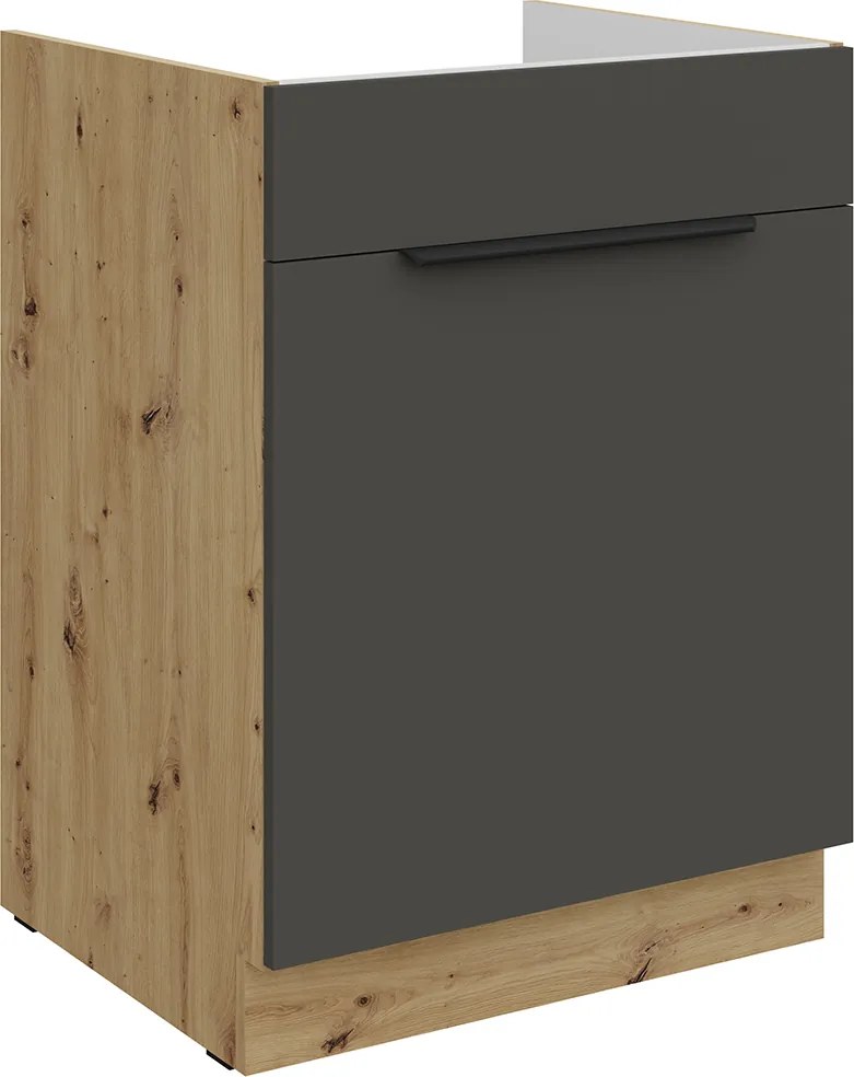 ARIA pa | dolní skříňka 60 ZL 1S dřezová | 60 cm | PREMIUM BOX | artisan/šedá grafit