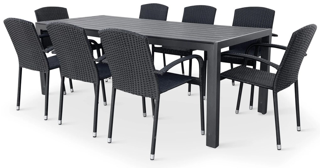 Nábytek Texim Nábytek na zahradu ratan - stůl VIKING XL 190cm + 8x židle ROMA