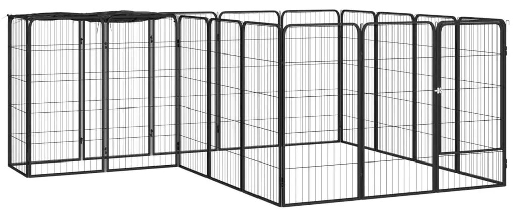 18panelová ohrádka pro psy černá 50 x 100 cm práškovaná ocel 3115950