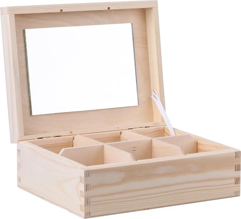 Dřevobox Dřevěná šperkovnice V (6 přihrádek)