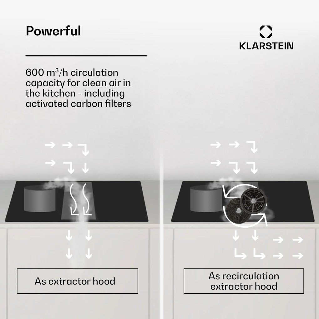 Chef-Fusion Down Air System, indukční varná deska + DownAir digestoř, 90 cm, 600 m³/h EEC A+