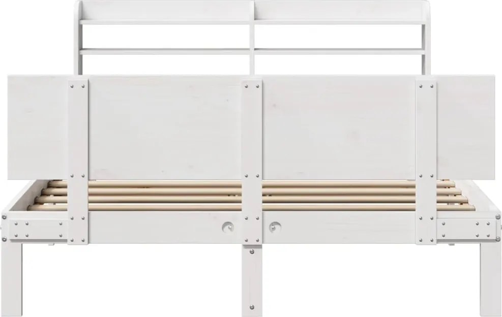 Rám postele s čelem bílý 150x200 cm masivní borovice 3306830
