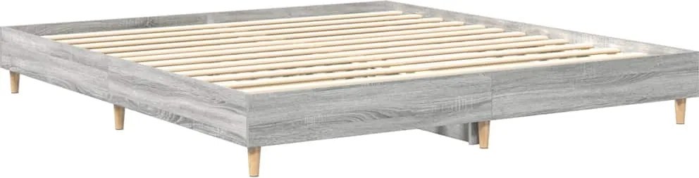 Rám postele bez matrace Grey Sonoma 200x200 cm kompozitní dřevo 3328704