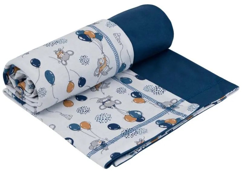 ESITO Letní dětská deka dvojitá bavlna Myšky/Modrá