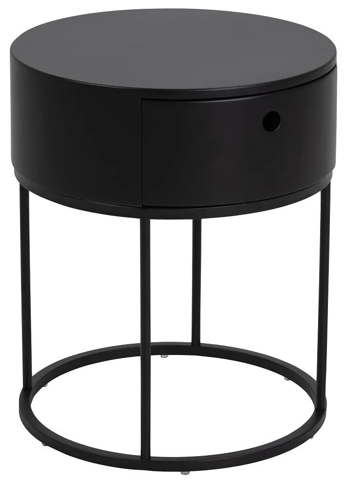 Stylový noční stolek Ariel oválný černý