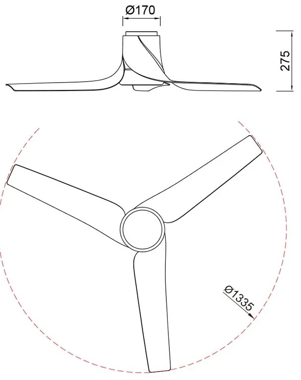 Mantra Ushuaia, lopatkový ventilátor se svítidlem a dálk. ovladačem LED 30W 2700-5000K, dřevěná, průměr 134cm