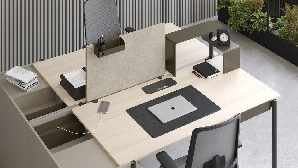 NARBUTAS - Dvoumístný pracovní stůl ZEDO 180x164,5 cm