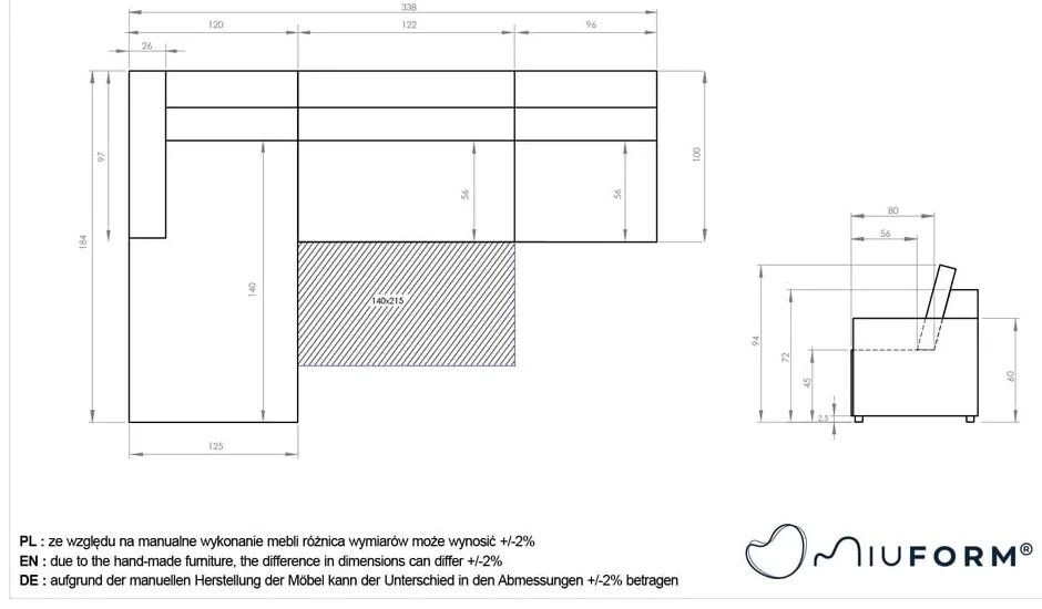 Béžová rozkládací modulární rohová pohovka s úložným prostorem(levý roh) Lulu – Miuform