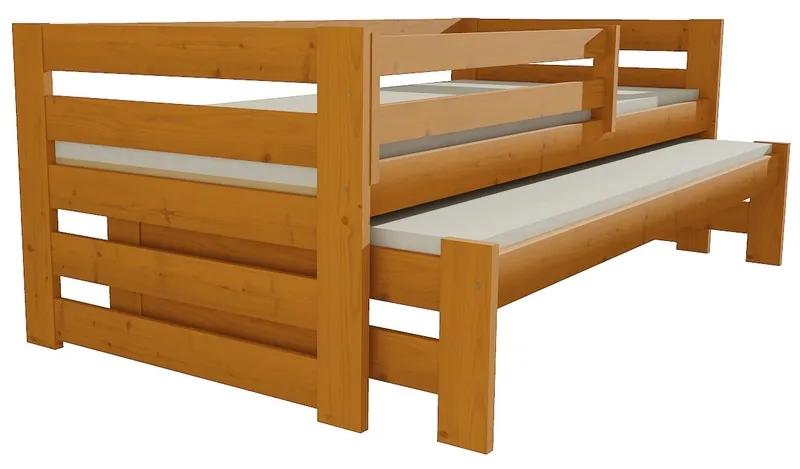 Vomaks Dětská postel s výsuvnou přistýlkou DPV 007 90 x 190 cm moření ořech